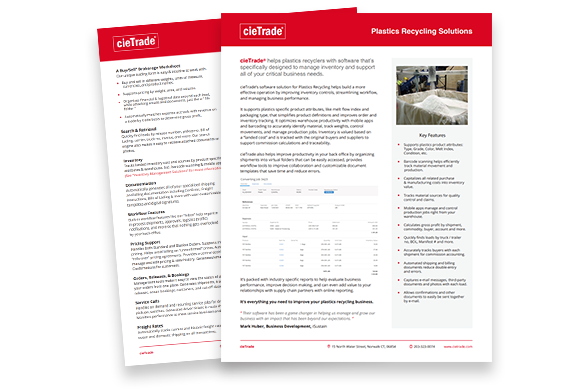 Download Brochure - Plastic Recycling Software | cieTrade